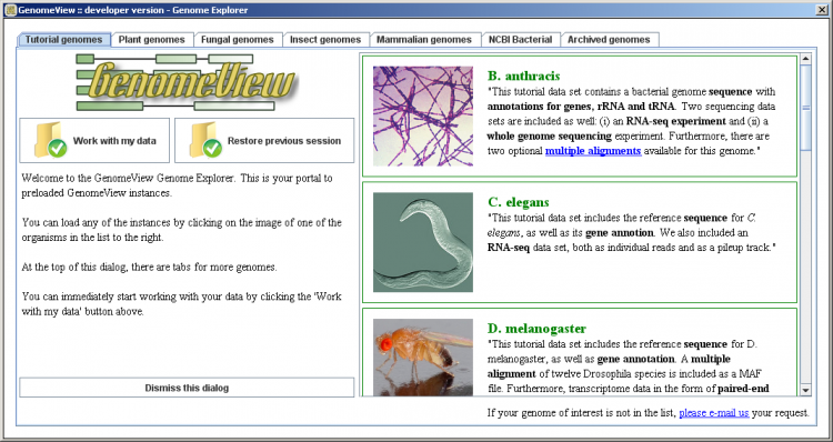 Preloaded data - GenomeView Manual